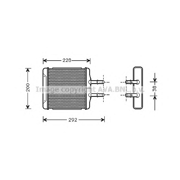 AVA QUALITY COOLING dwa6027 (96190674 / 96207413 / 96229203) радиатор отопителя Chevrolet (Шевроле) Lanos (Ланос) Daewoo