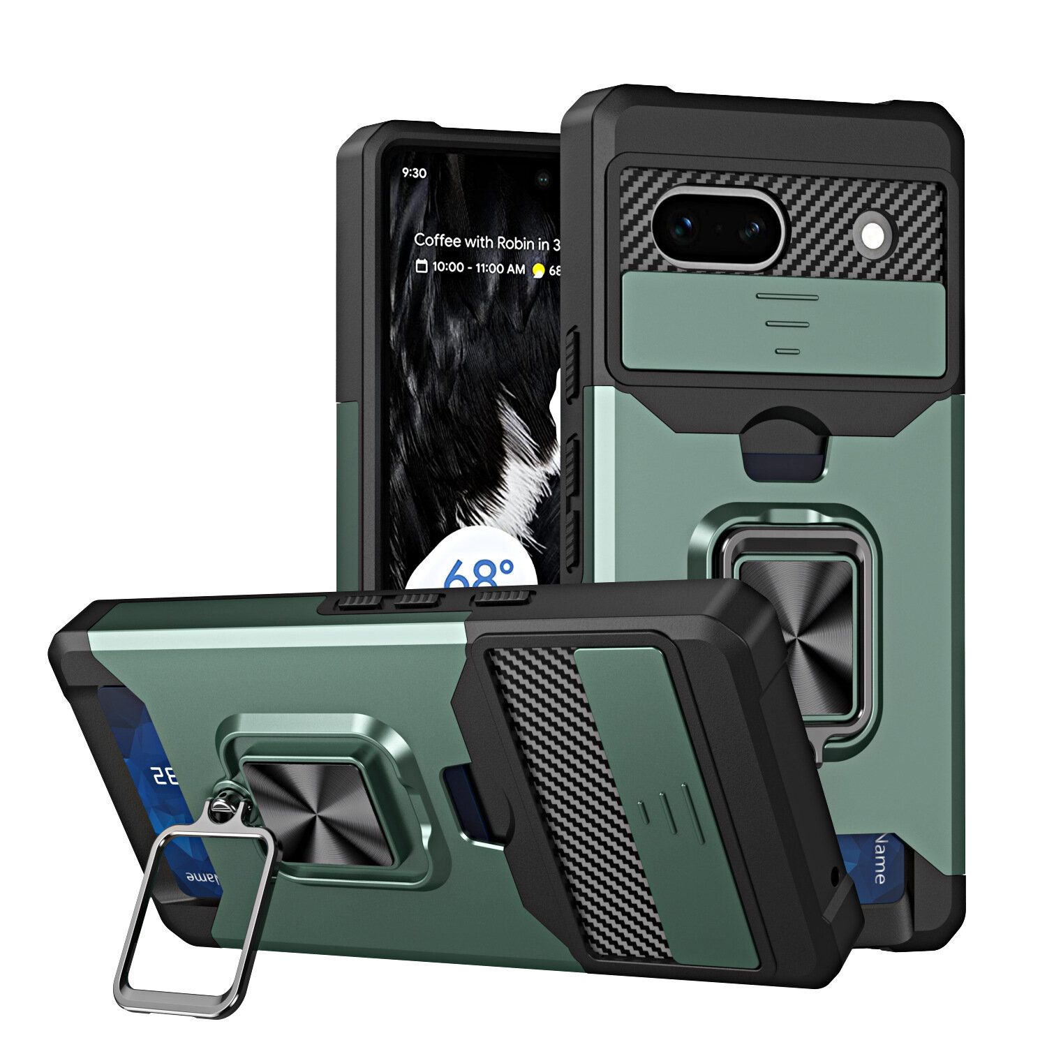 Чехол MyPads "Tenda", для Google Pixel, пластик, отделение для карт, чёрный