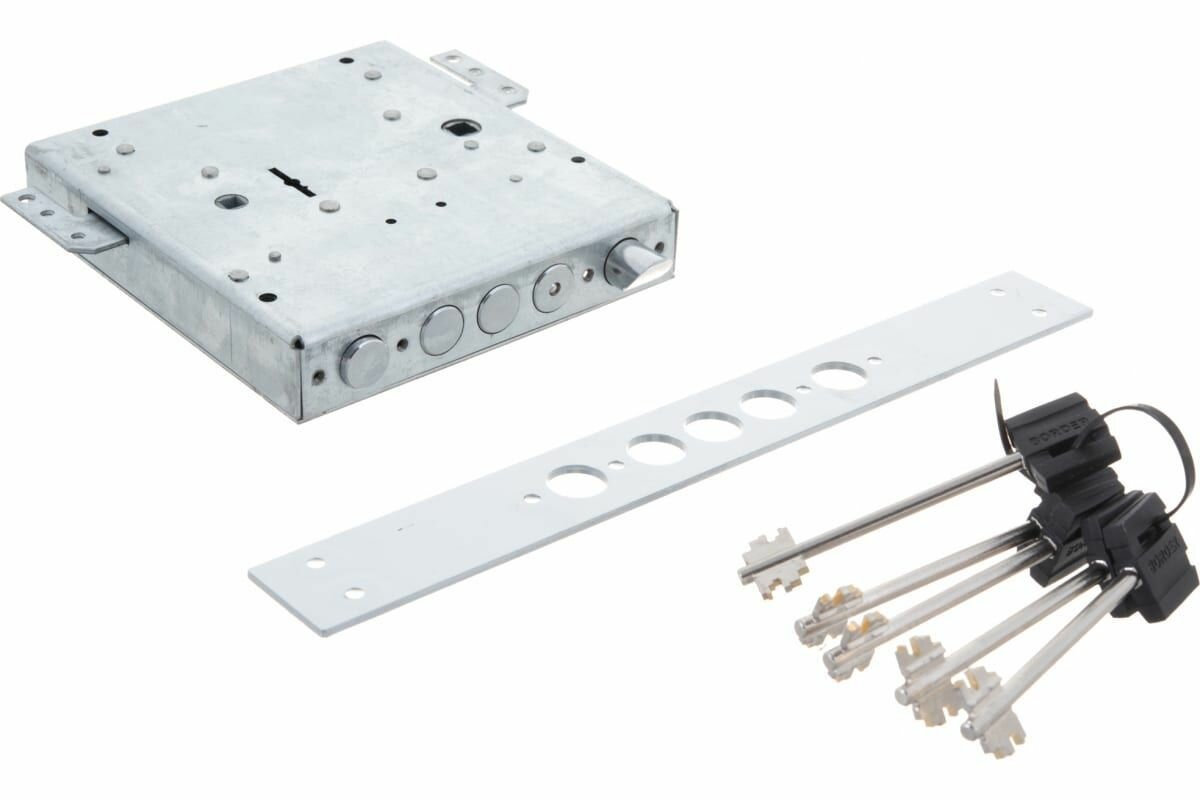 Замок врезной Border (Бордер) 77936 ЗВ 9-8МК. ТЗ/15 3-х ригельный с защелкой, под задвижку с тягами