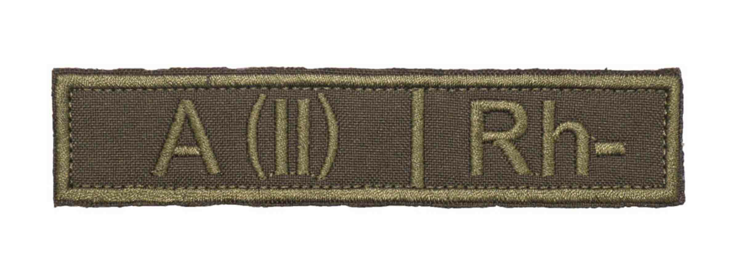 Шеврон на липучке Strike Группа крови A (II) Rh-, олива