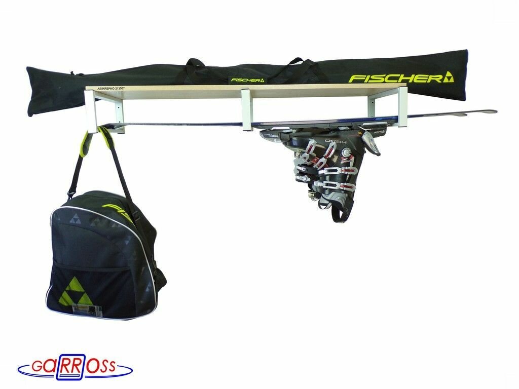 Кронштейн настенный для лыж и сноубордов , коньков "ABIKREPKO 213507" дуб сонома, держатель для лыж, крепление для лыж, настенное крепление для лыж