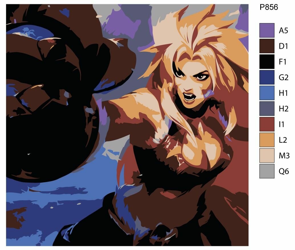 Детская картина по номерам P856 "Игра Mobile Legends. Маша" 30x30