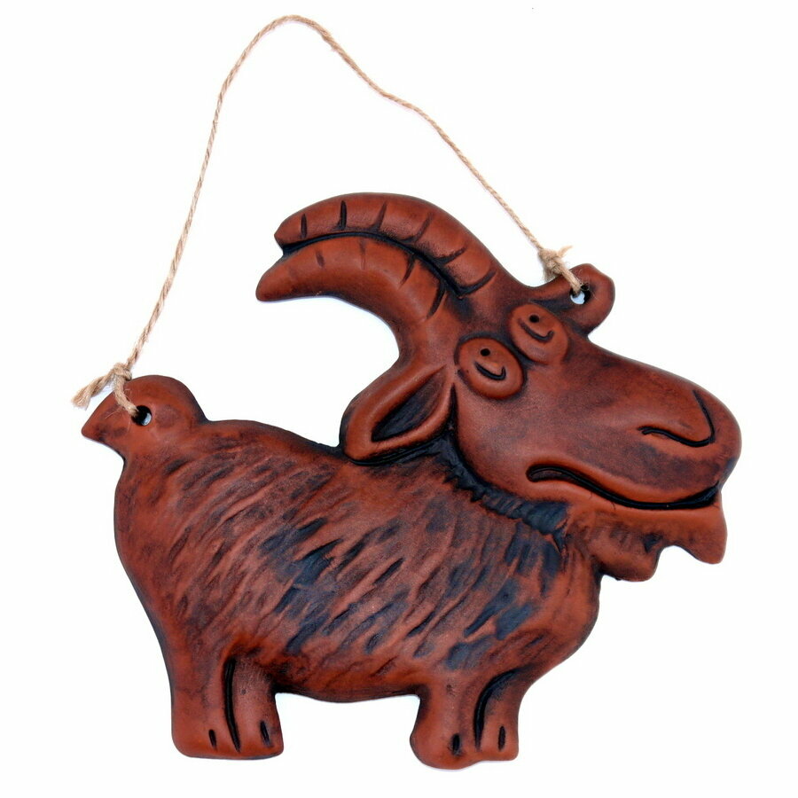 Панно, Плакетка "Козлик" 21 см, глина, керамика, ручная работа