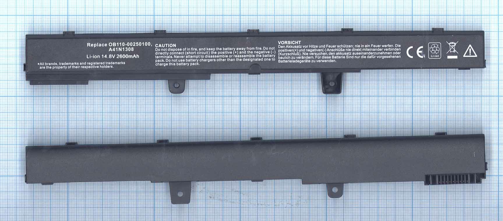 Аккумулятор для ноутбука Asus X451C, X551C, X551MA (A41N1308) 14.8V 2600mAh 37Wh, черный, HC/OEM