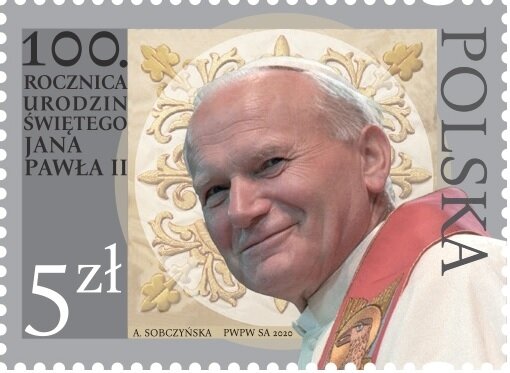 Почтовые марки Польша 2020г. "100-летие со дня рождения Иоанна Павла II" Религия, Папа римский MNH