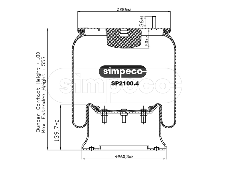 SIMPECO SP2100.4014 подушка пневматическая