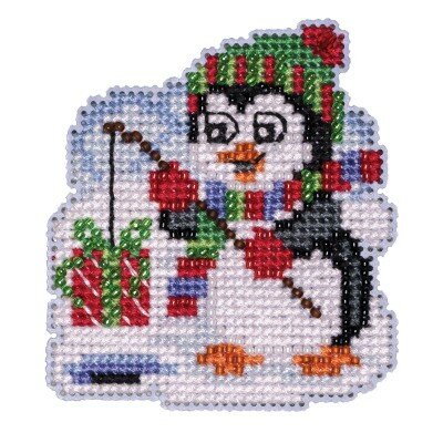 Набор для вышивания Mill Hill #MH182336 Fishing Penguin (Пингвин - рыболов), Счетный крест, 6.35 x 7 см