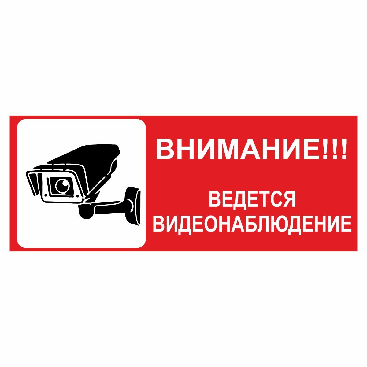Знак "Ведется видеонаблюдение", 250х100мм, самоклеющийся, Арт рэйсинг