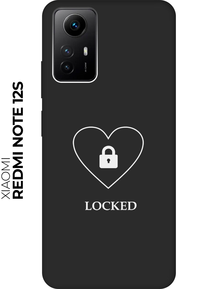Силиконовый чехол на Xiaomi Redmi Note 12s / Сяоми Редми Ноут 12с с рисунком "Locked W" Soft Touch черный