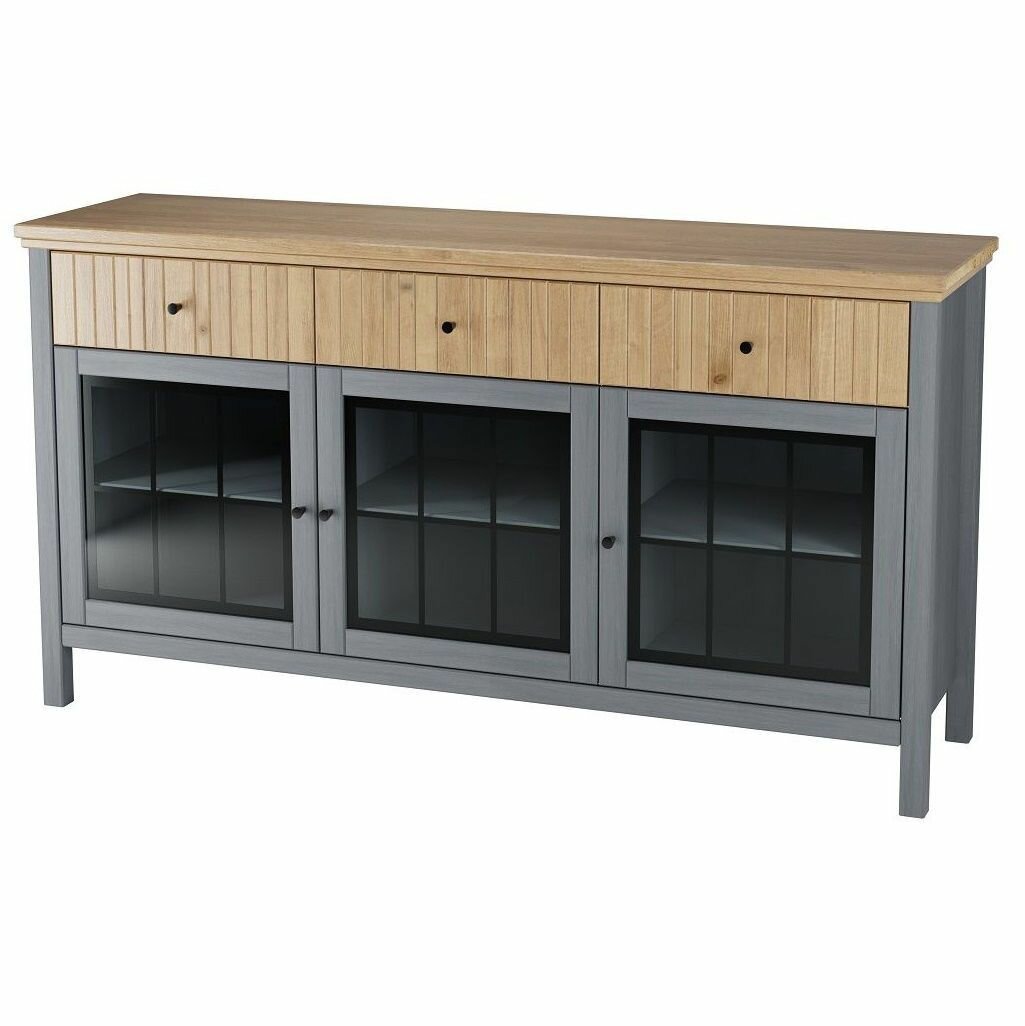 Тумба 33СТЧ стеклянные двери 159,1х43,2х85,1 см серый 7046/антик