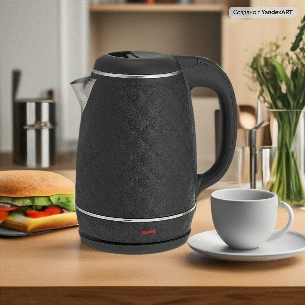 Чайник электрический 1500 Вт, 1,6 л DELTA DL-1113, двойной корпус, черный