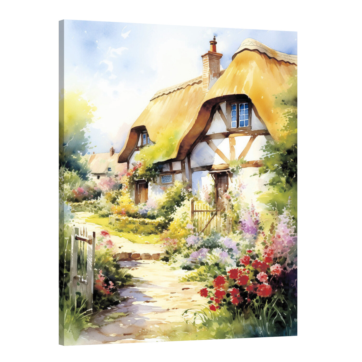 Интерьерная картина 50х70 "Деревня в стиле английского сада"