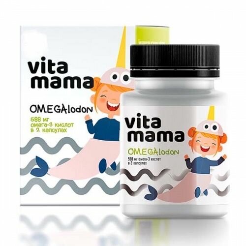 OMEGAlodon (мультифрукт), комплекс омега-3 кислот, для детей, Сибирское, 60 капсул