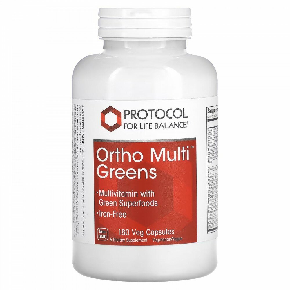 Protocol for Life Balance, Ortho Multi™ Greens, 180 вегетарианских капсул
