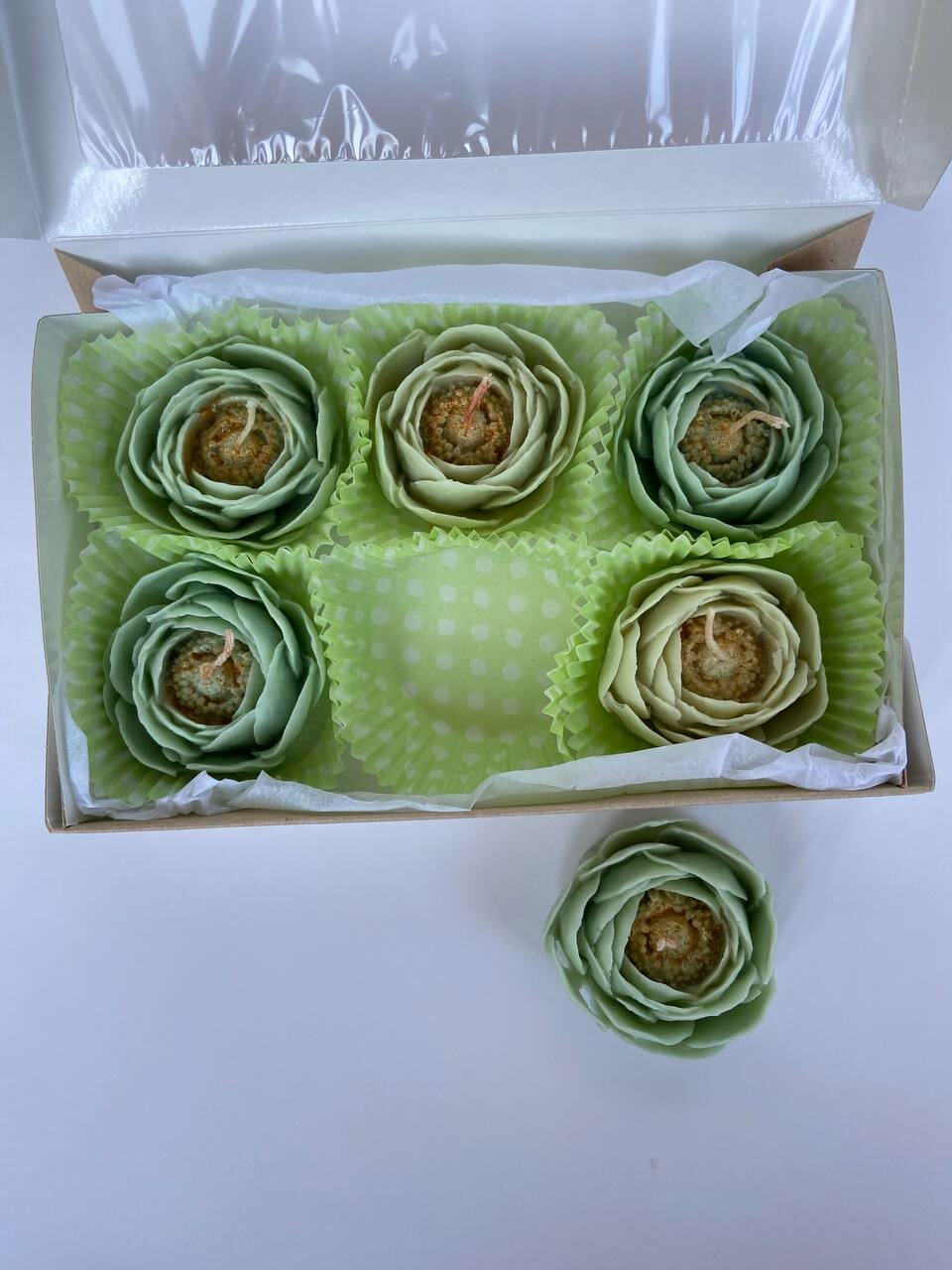 Набор свечей из пчелиного воска/ подарочный набор свечей цветы