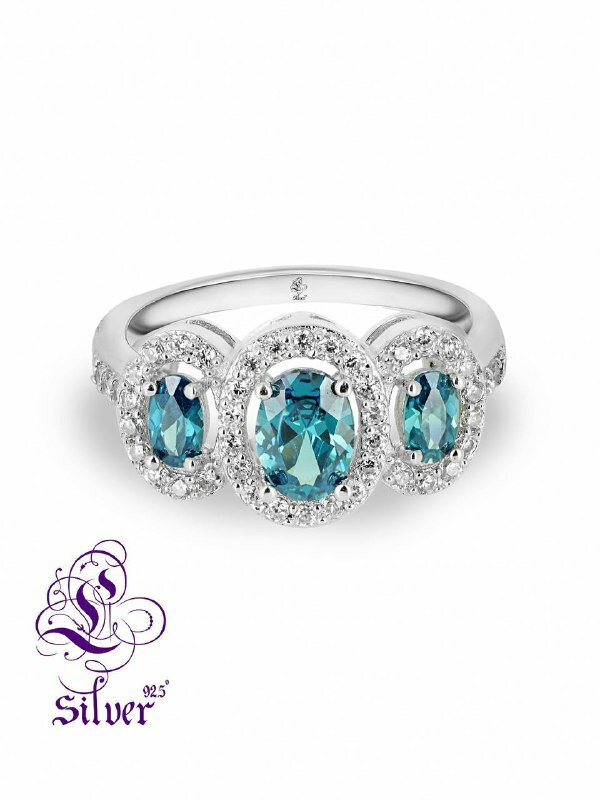 Кольцо, серебро, 925 проба, родирование, топаз синтетический, фианит