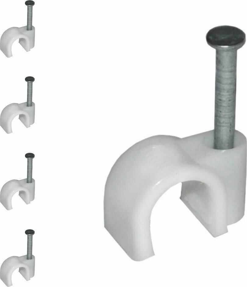 Скоба пластиковая круглая 10 мм (30 шт.) (комплект из 4 уп)