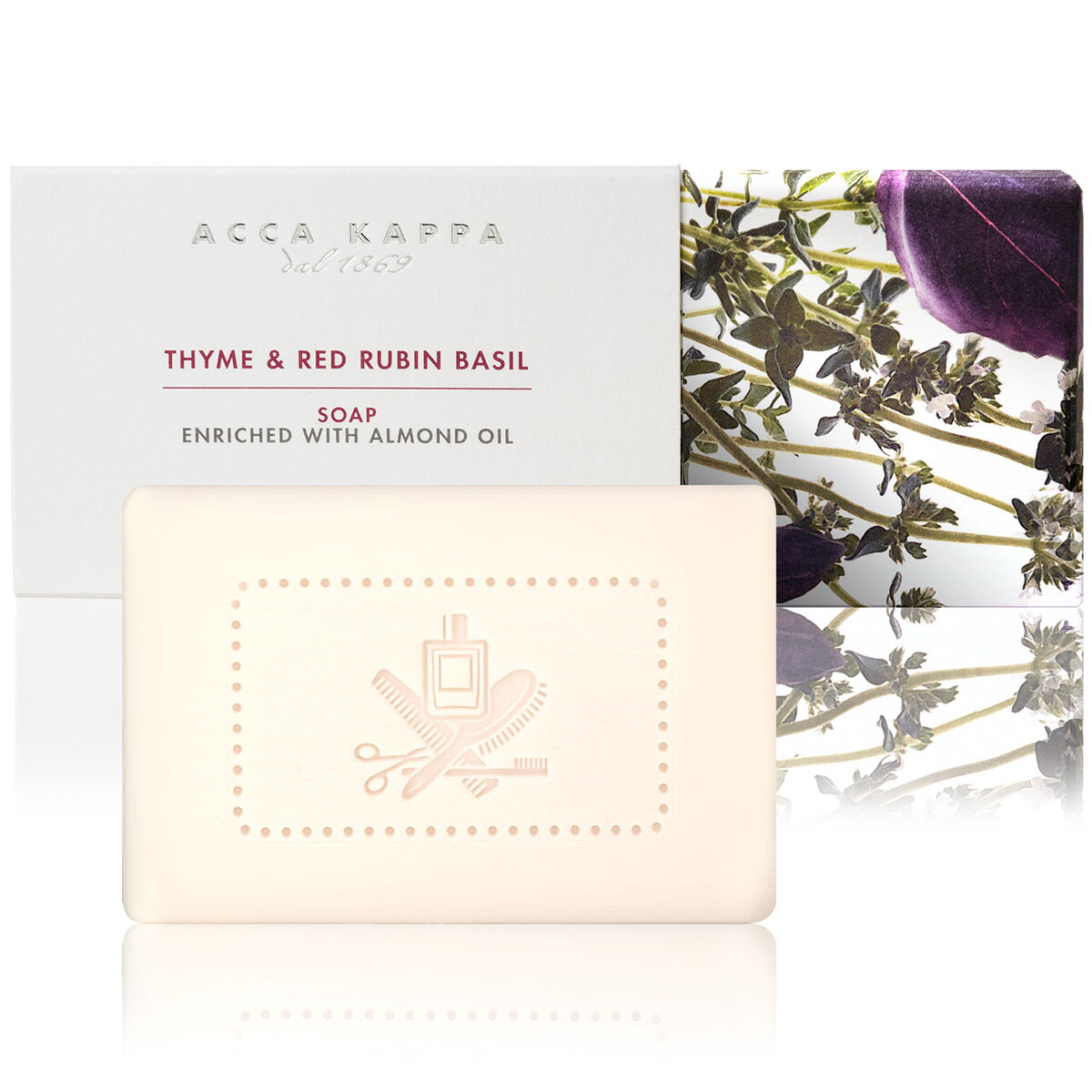 Мыло туалетное твердое Acca Kappa Thyme & Red Rubin Basil, 150 гр
