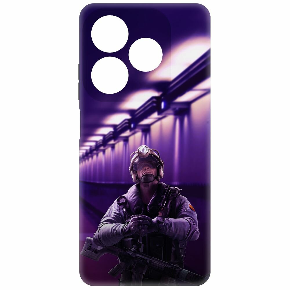 Чехол-накладка Krutoff Soft Case Cтандофф 2 (Standoff 2) - Неон для INFINIX Smart 8 Pro черный