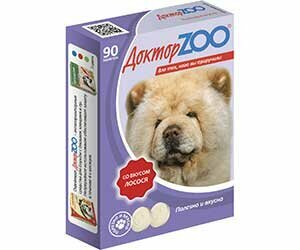 Витамины для собак доктор zoo лосось 90таб
