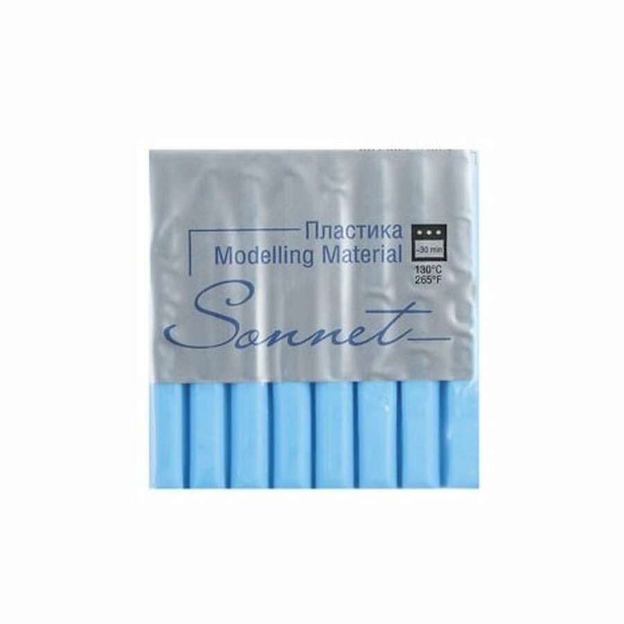 Полимерная глина (пластика) "Сонет", цвет голубой, брус 56 г