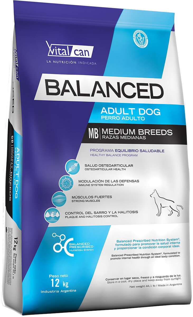 VITALCAN BALANCED DOG ADULT MEDIUM BREED для взрослых собак средних пород с курицей