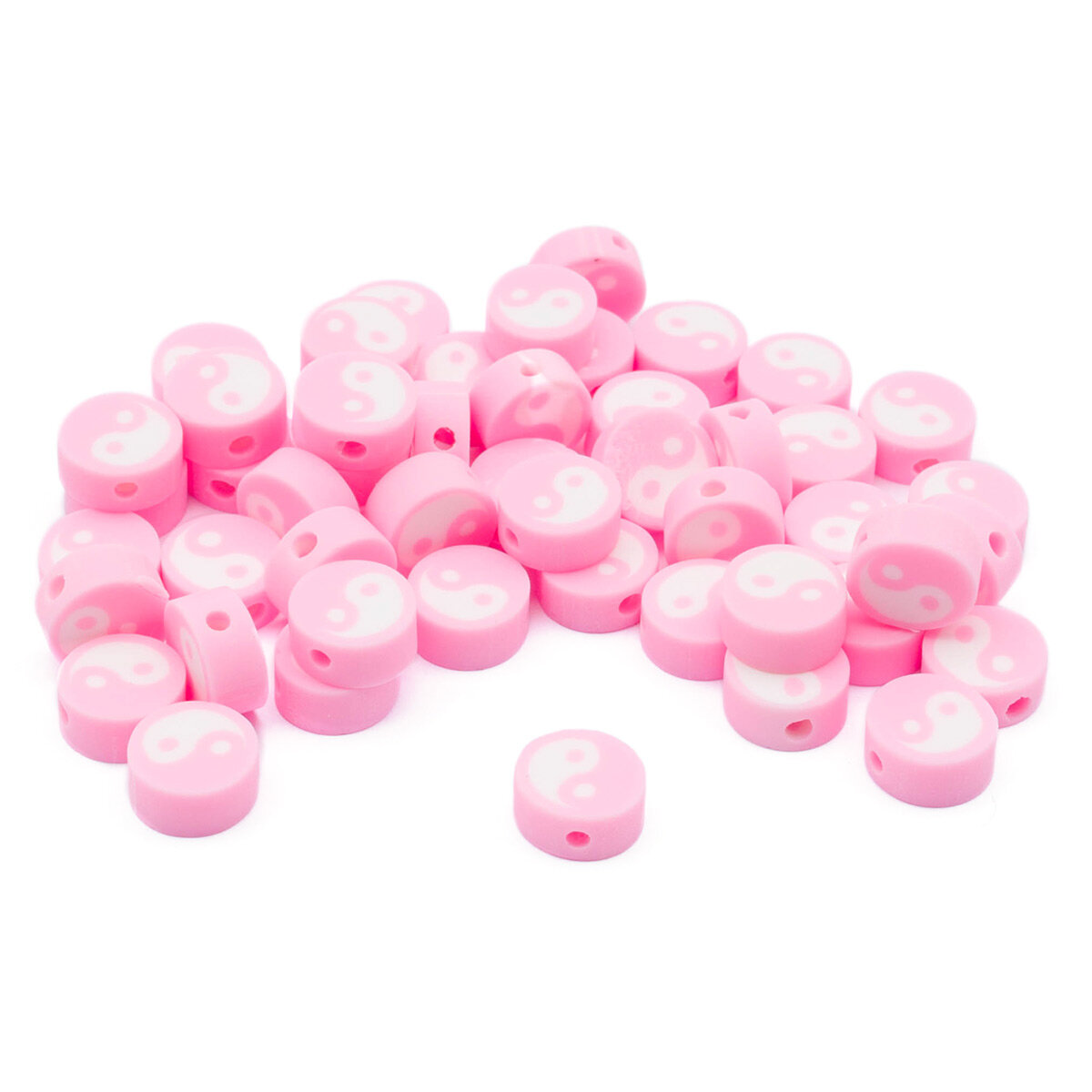 Бусины для рукоделия из полимерной глины Astra&Craft 'Розовый Инь и Ян', ZZ1349, 50 шт