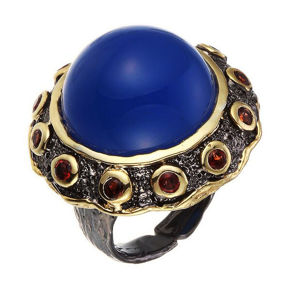 Кольцо, серебро, 925 проба, гранат, агат