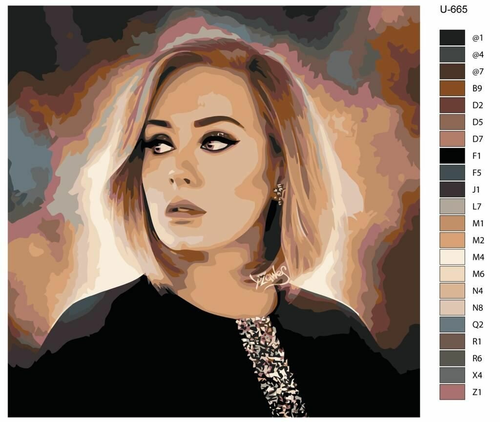 Картина по номерам U-665 "Адель" 70x70 см