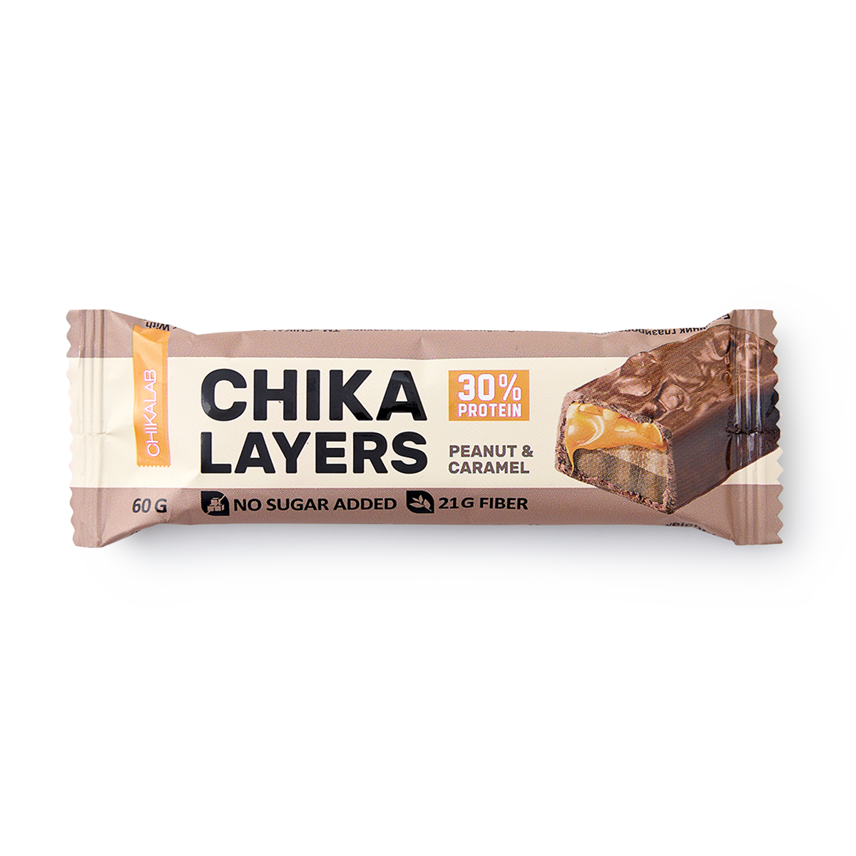 Батончик протеиновый Chikalab Chikalayers солёная карамель-арахис без сахара