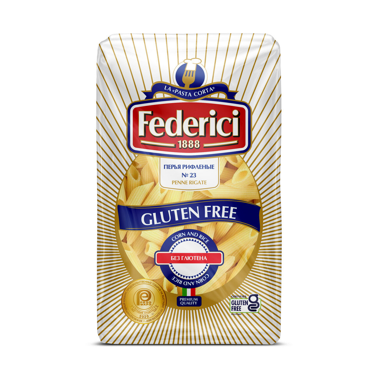 Макароны безглютеновые FEDERICI Перья рифленые, 400г x 3 упаковки
