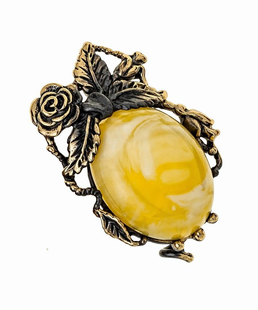 Брошь, янтарь