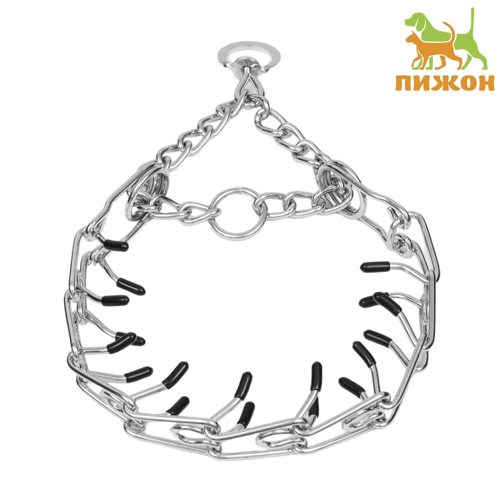 Ошейник - полуудавка строгий с защитными колпачками, 4 мм × 60 см