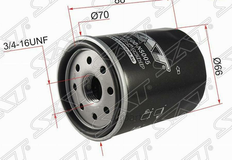 SAT ST-AY100-NS005 Фильтр масляный Nissan March 92-10 / Note 05-13