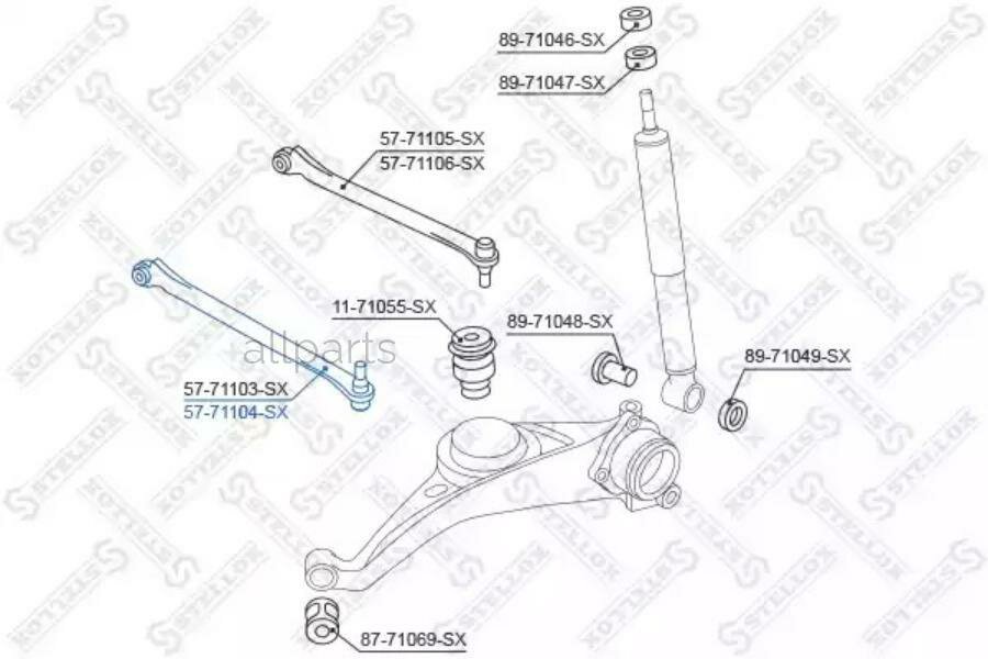 STELLOX 5771104SX рычаг задней подвески нижний правый!\ Mazda Tribute all 01>