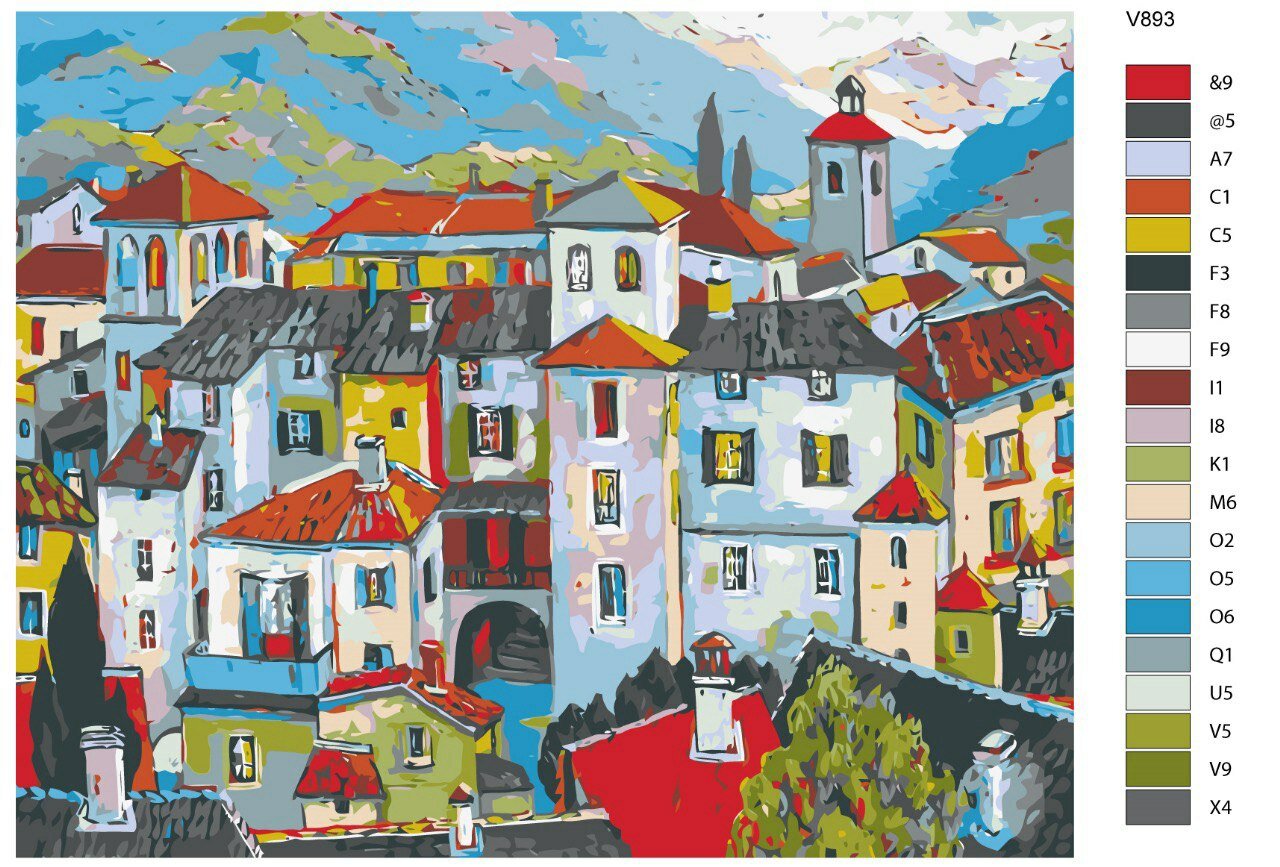 Картина по номерам V-893 "Италия. Тоскана - городской пейзаж", 60x80 см