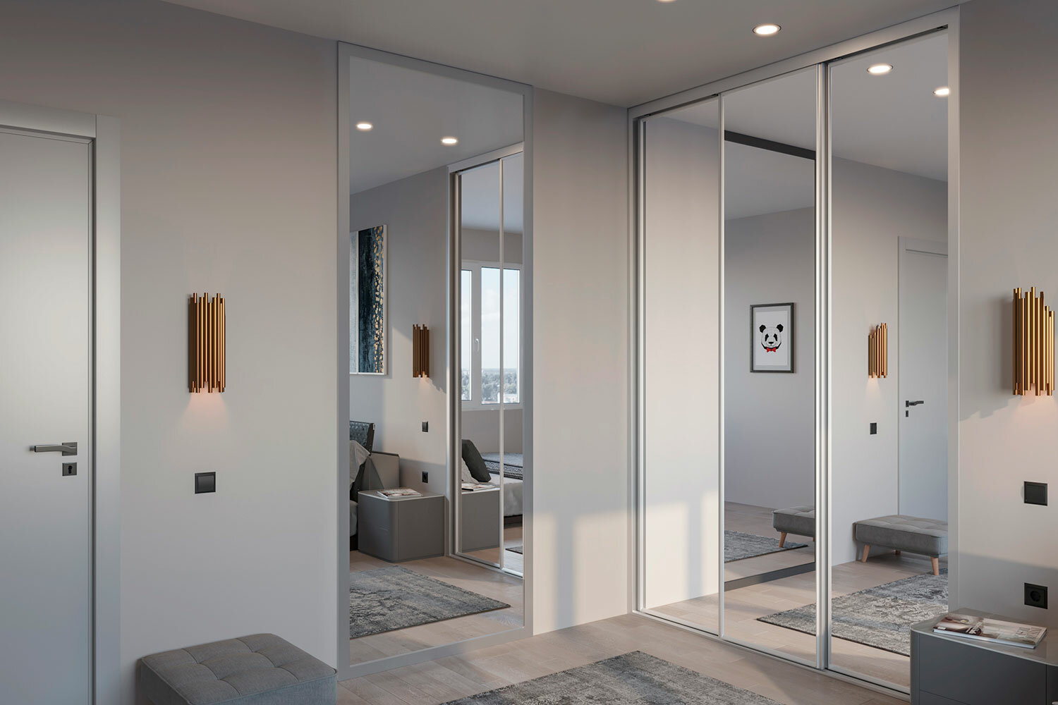 Дверь-купе Lite, 70,4х245,5х3, серебро