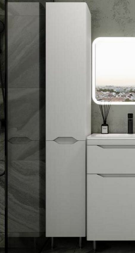 Шкаф пенал Style Line Марелла 30 Люкс Plus антискрейтч с б/к белый матовый