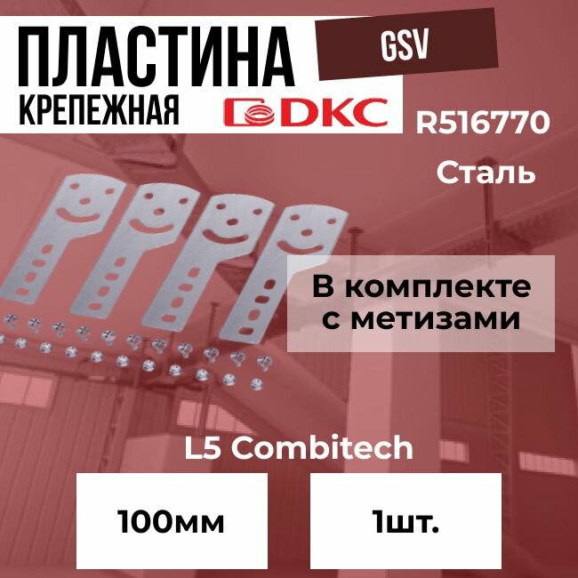 Пластина крепежная GSV H100 в комплекте с метизами для монтажа DKC S5 Combitech - 1шт.