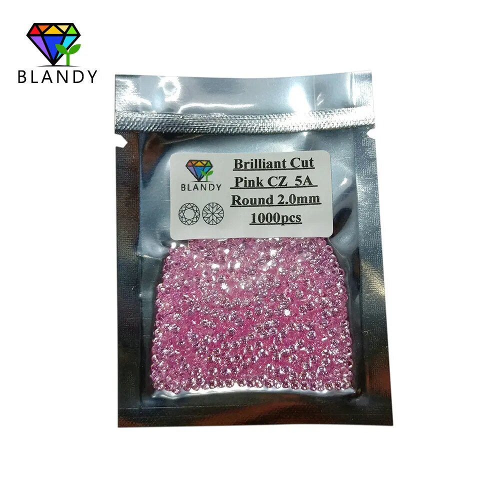 Синтетические кубические цирконии QINGYIGEM разных цветов 0,8-3 мм Розовый, 1.5mm(1000pcs), Pink