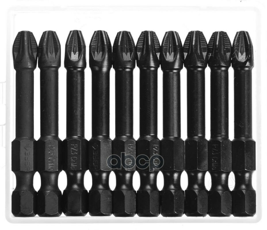 Набор бит 1/4" PZ3.0х50мм ударных магнитных 10шт. Профи ЗУБР Зубр арт. 26023-3-50-S10