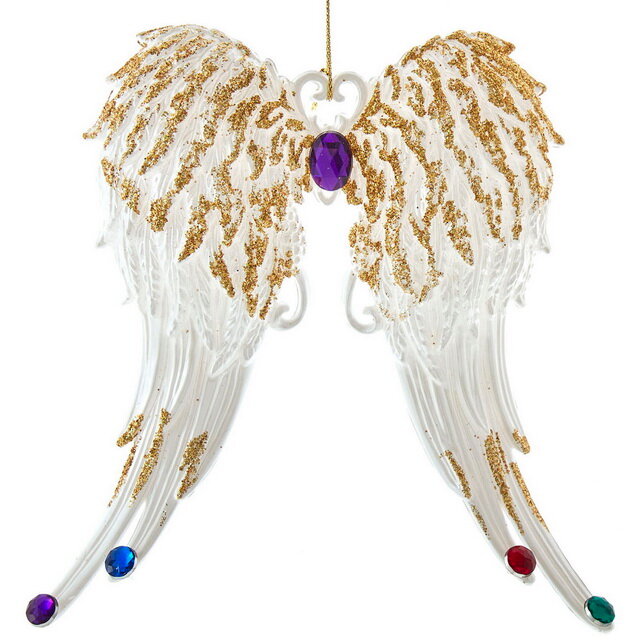 Елочная игрушка Golden Charm: Angel Wings 14 см белая, подвеска, Kurts Adler (Куртс Адлер), T3214-2
