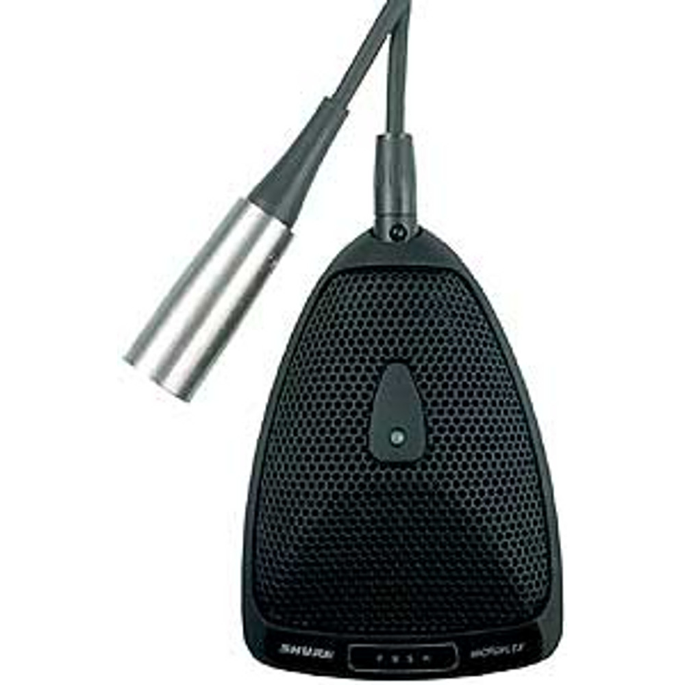 Плоский (поверхностный) конденсаторный кардиоидный микрофон shure mx393/c с программируемым переключателем и кабелем (3м), разъемом мини 3-pin xlr , черный