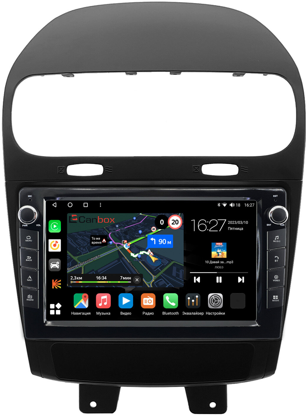 Штатная магнитола Canbox M-Line 7821-9-1625 Dodge Journey 2011-2020 Android 10 (4G-SIM, 2/32, DSP, IPS) С крутилками
