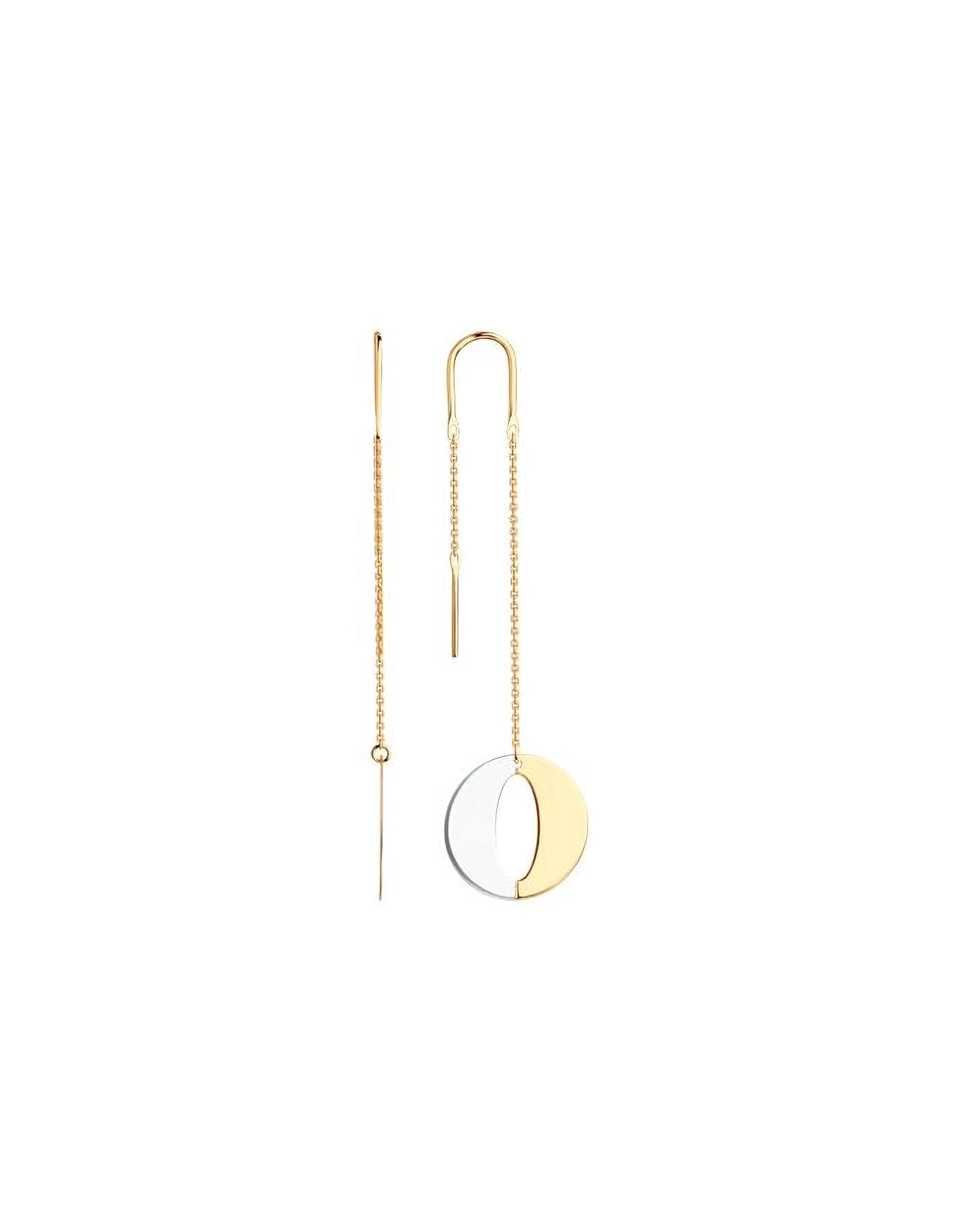 Серьги цепочки, серебро, 925 проба, золочение