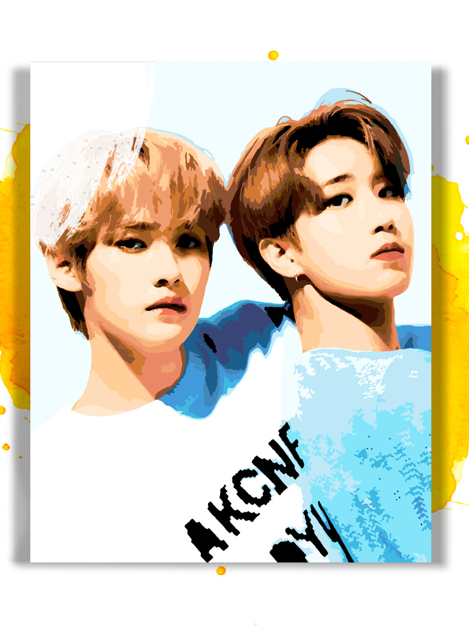 Картина по номерам на холсте Stray Kids Минхо и Хан, 40 х 50 см