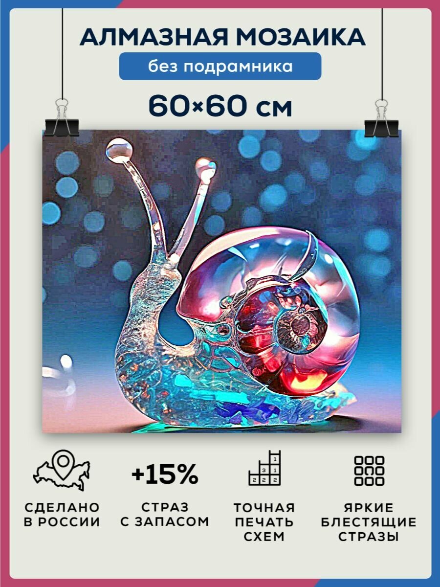Алмазная мозаика 60x60 Блестящая улитка без подрамника