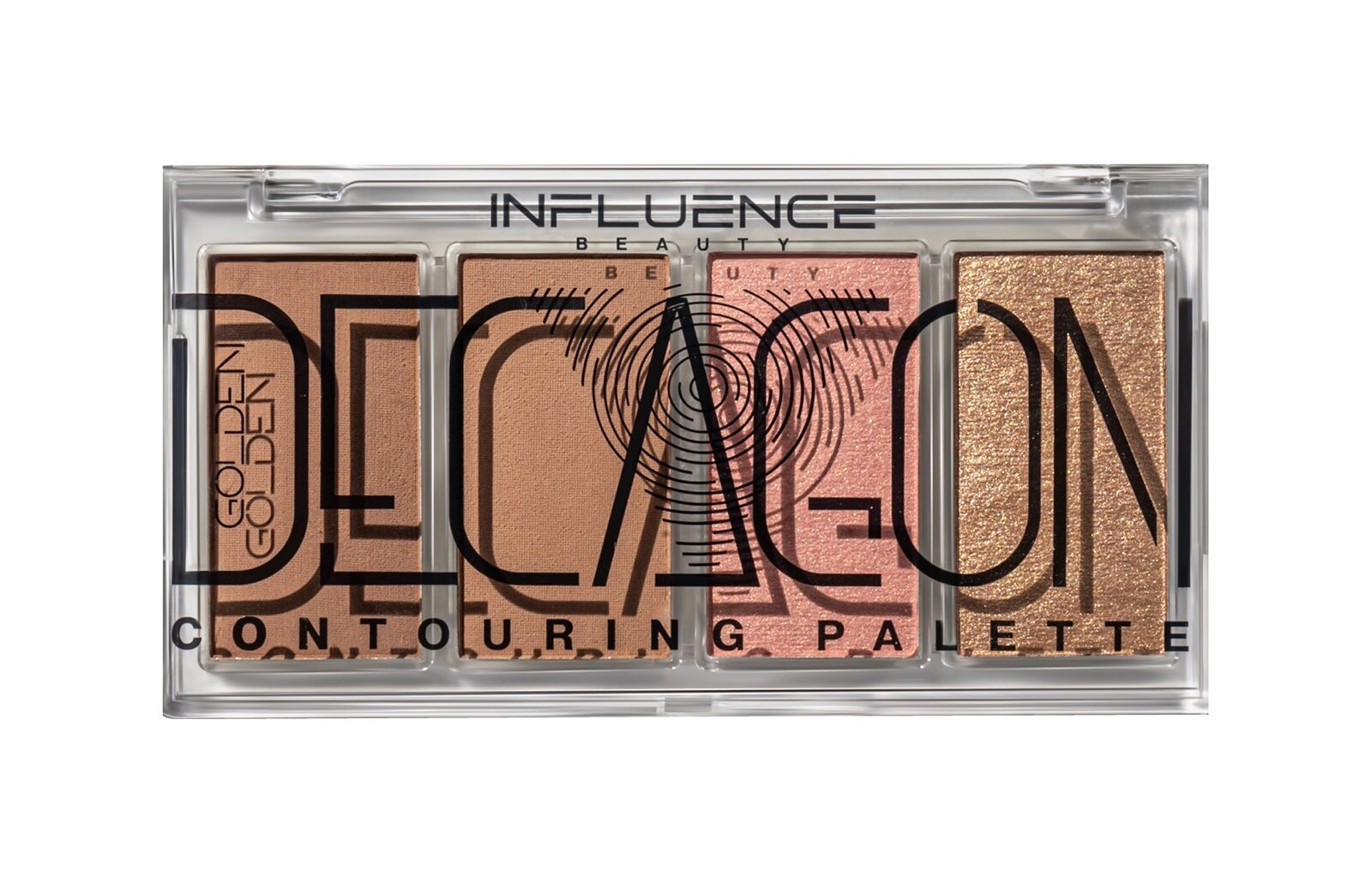 INFLUENCE BEAUTY Палетка контуринга лица Golden decagon со схемой золотого сечения, 8 г