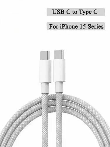 Кабель USB-C 60W to Type-C для Apple iPhone 15 15 Pro 15 Pro Max 15 Plus / iPad / MacBook / Samsung / Sony Xiaomi Honor Poco Oppo Realme Tecno LeEco BQ 1 м Плетеный
