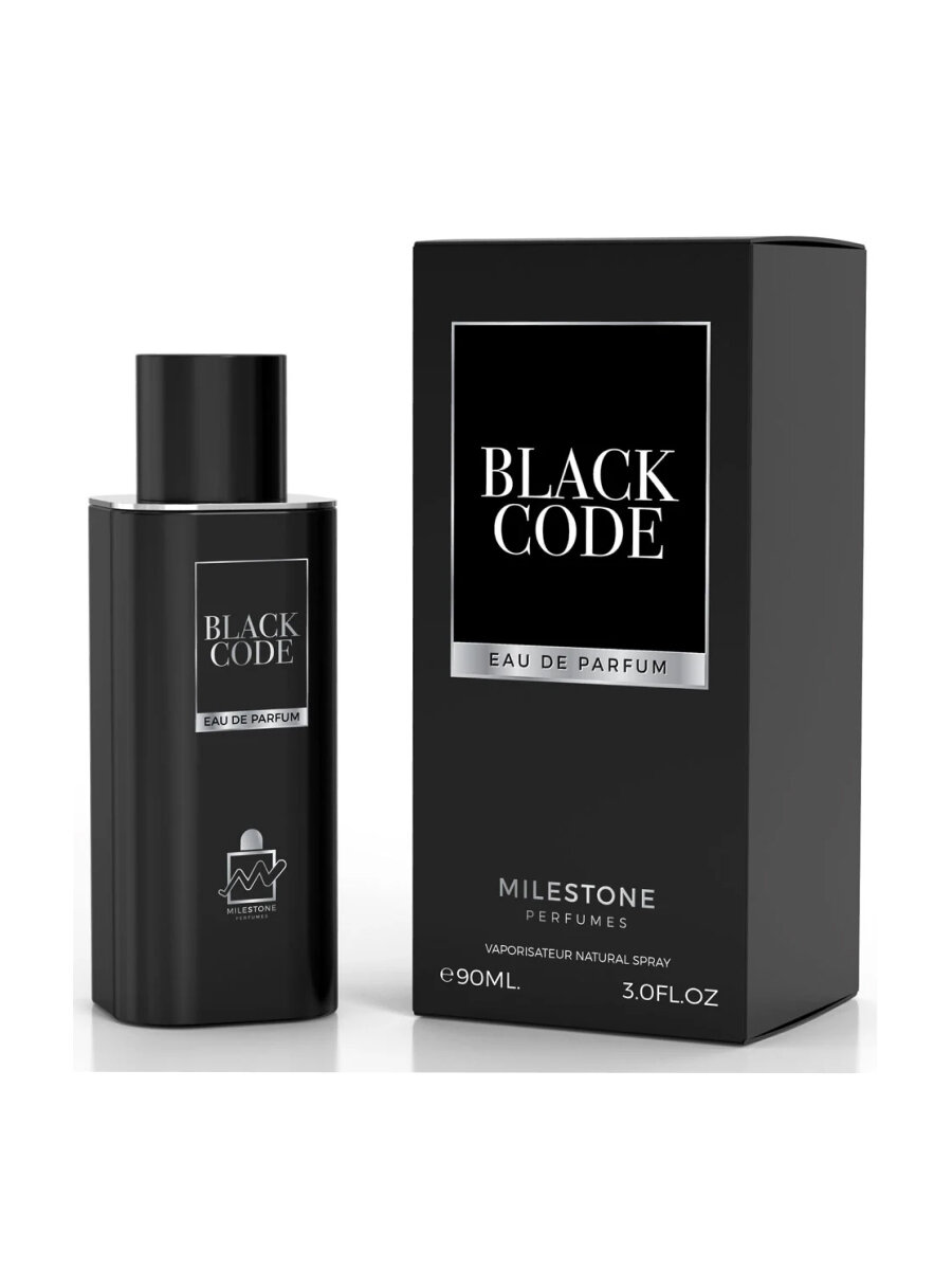 Milestone Парфюмерная вода мужская Black Code 90 мл, ноты бергамота